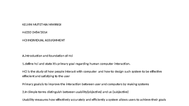 HCI 101 Individual Assignment: Foundations of Human-Computer ...