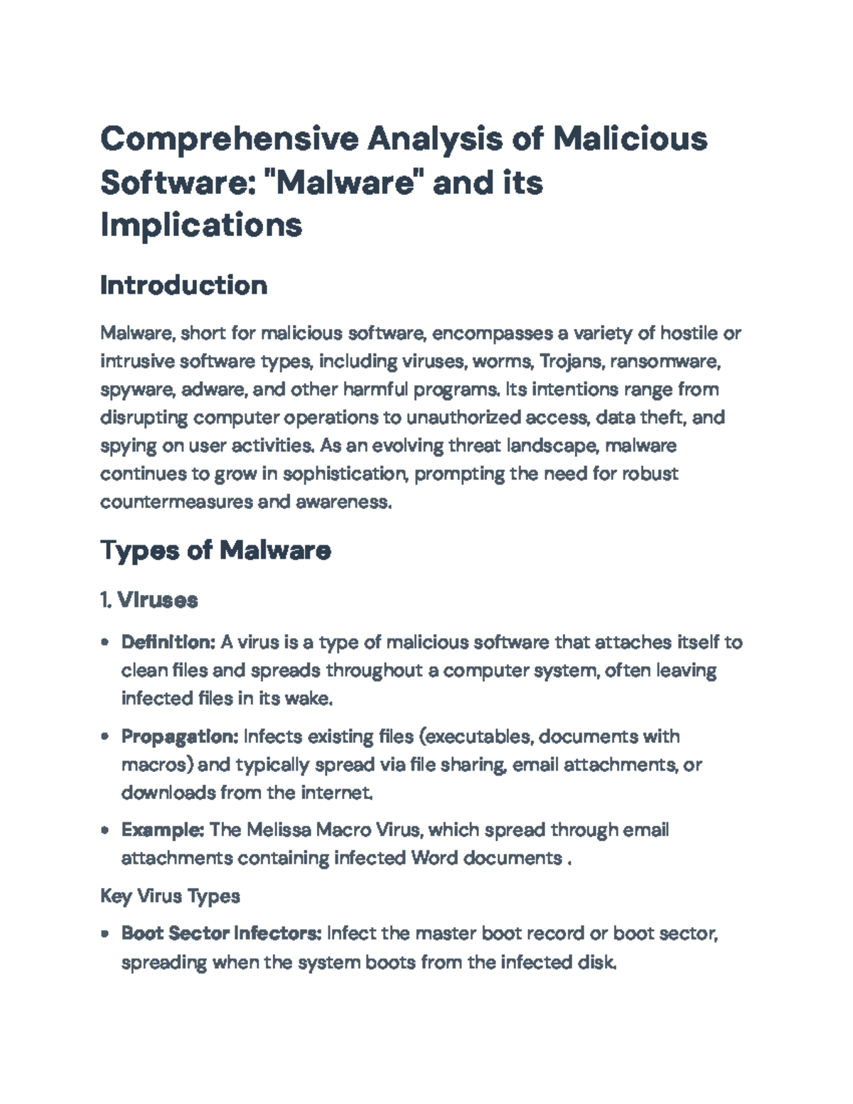 Comprehensive Overview of Malware Types and Countermeasures ...