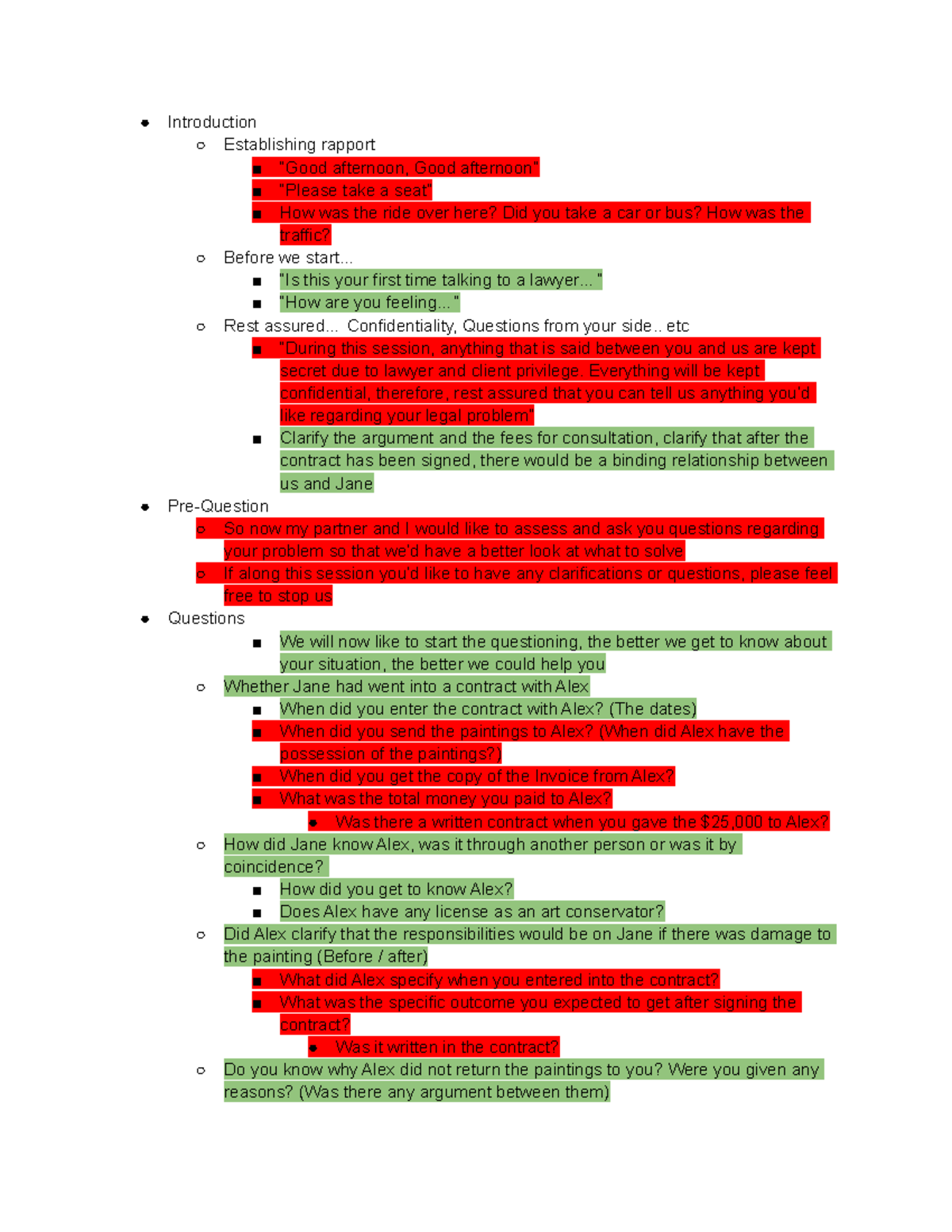 Client Counselling Script for Legal Consultations: A Structured ...