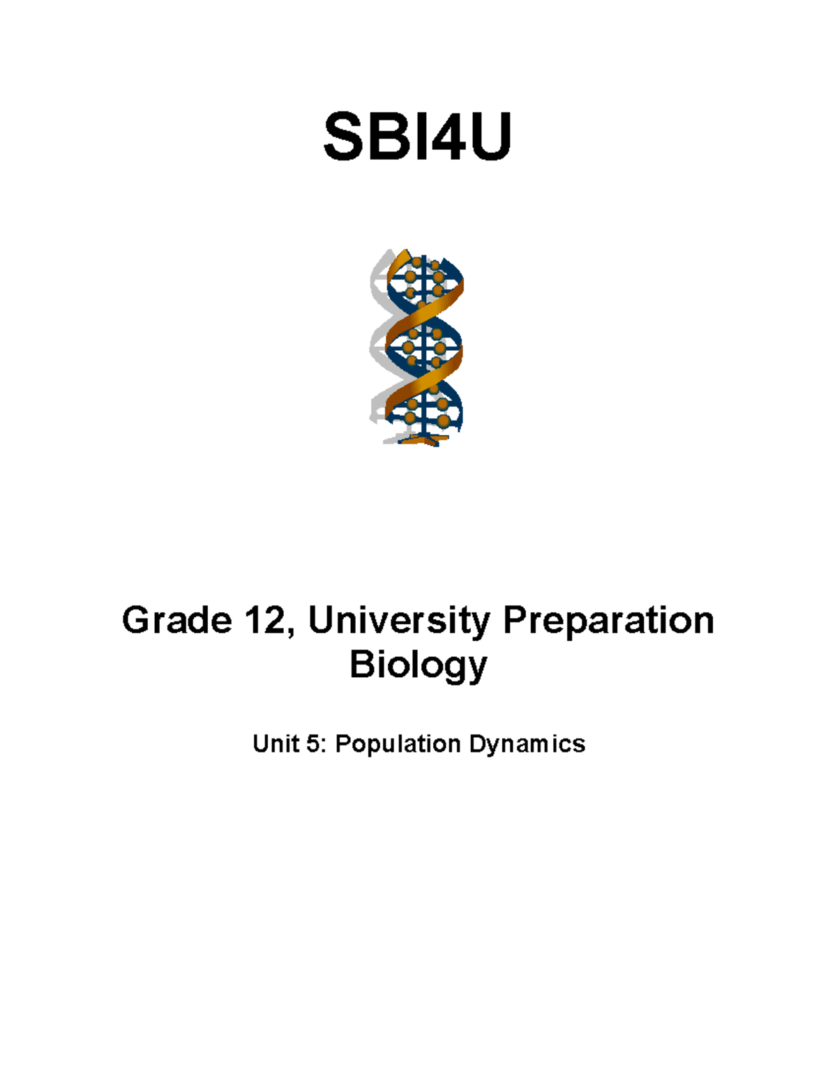 SBI4U Population Dynamics Unit 5 Study Guide and Overview - Studocu