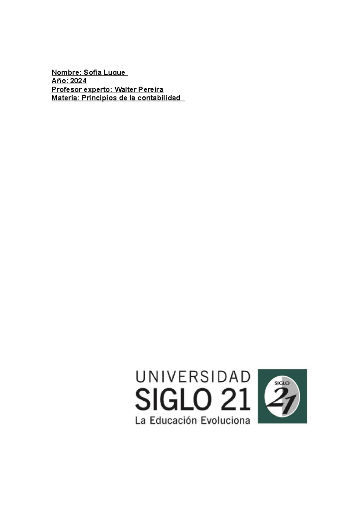 TP4 - Registro Contable y Balance de Sumas y Saldos de Sofia Luque - Studocu