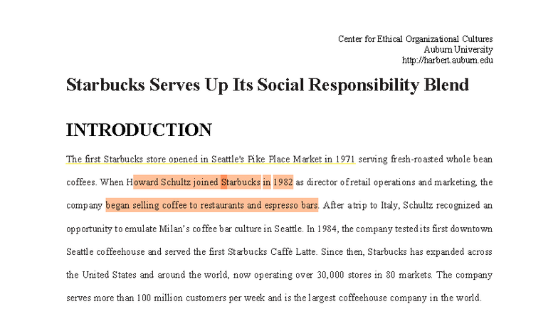 Starbucks: A Case Study on Ethical Practices and Social Responsibility ...