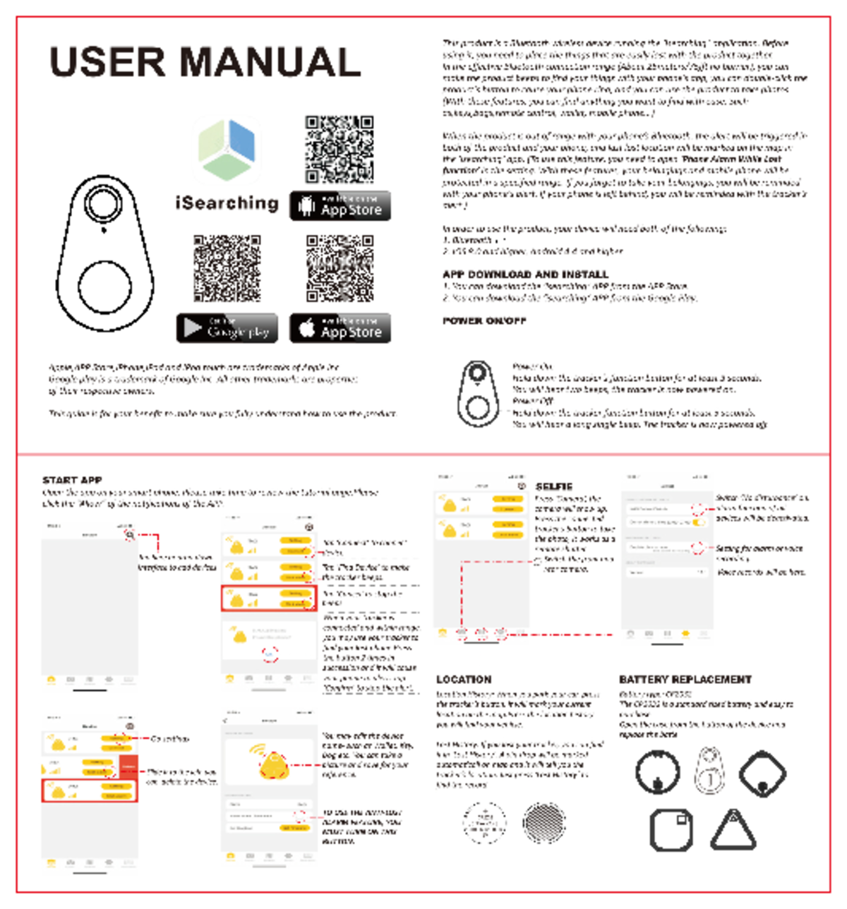 User Manual for iSearching Bluetooth Device: Features and Setup Guide - Studocu