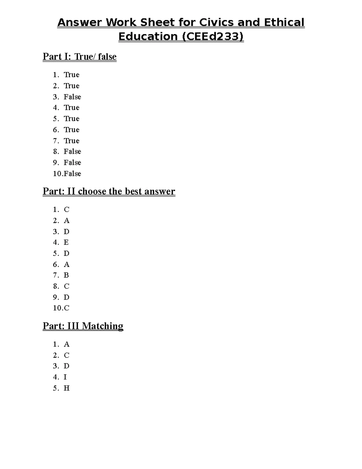 Chapter three civ - Lecture notes - Chapter Three: Ethical Decision ...