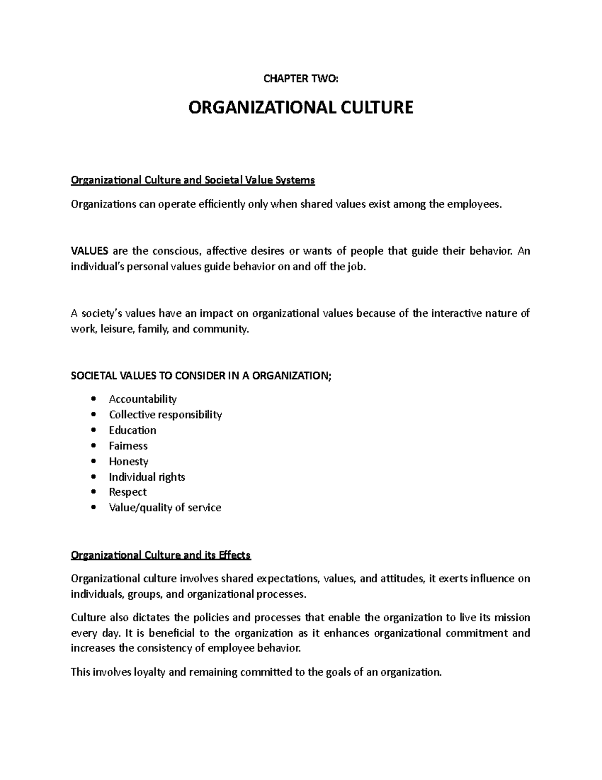 Group 2: Organizational Culture Insights and Analysis - Studocu