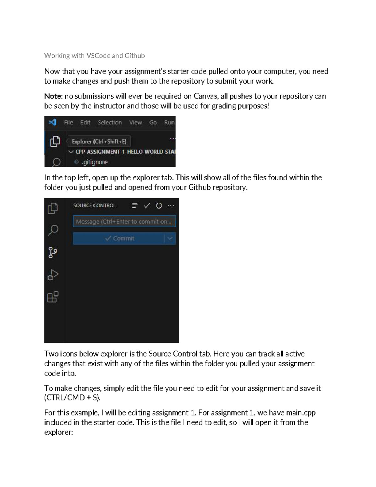 Working with VSCode and GitHub for C++ Assignments - Studocu