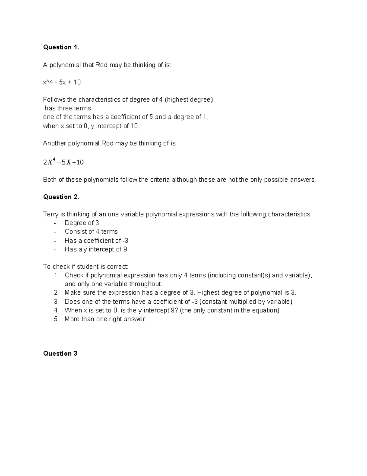 MHF4U: Assignment on Polynomial and Rational Function Analysis - Studocu