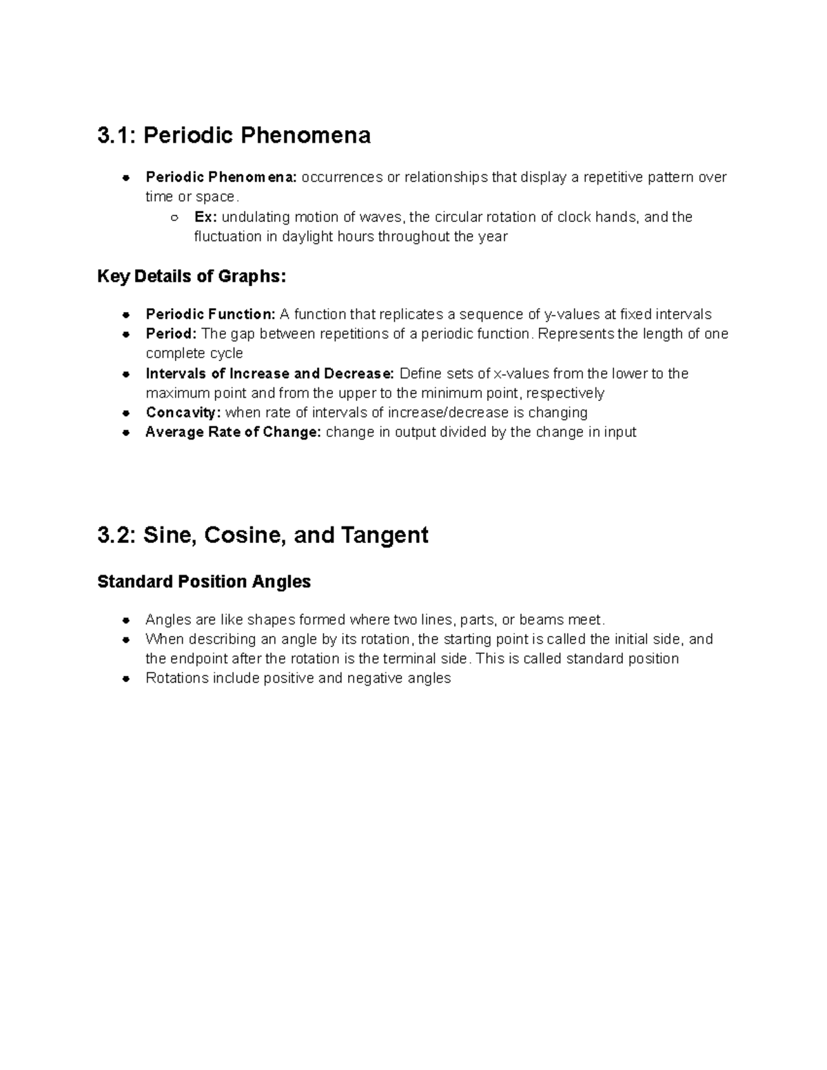 AP Precalculus - Unit 3 - hhhg - 3: Periodic Phenomena Periodic ...