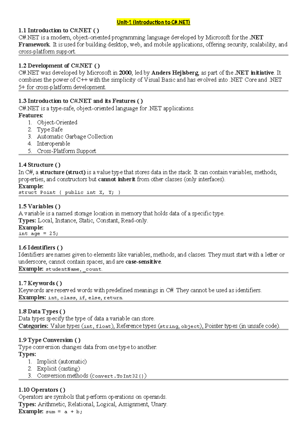 Visual Programming Language Overview (CS101) - Studocu
