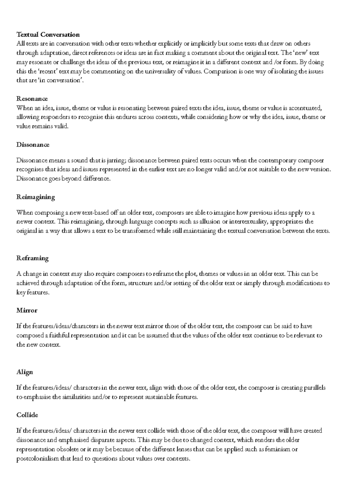 Module Vocabulary - Textual Conversations and Language Concepts - Studocu