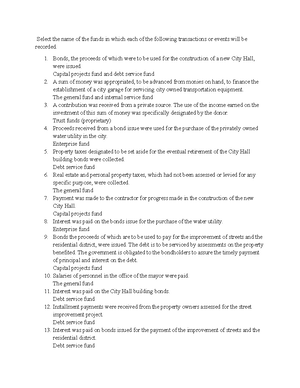 ACC 405 Module 7 Problem Set 7-1 Examples Project Three - Governmental ...