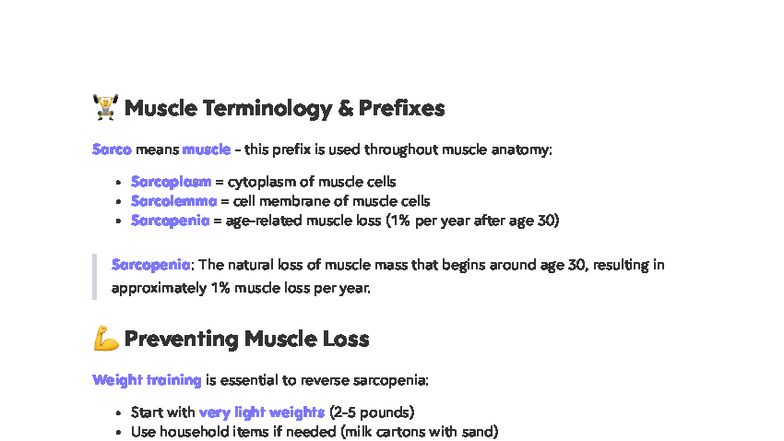 Muscle Anatomy and Physiology: Structure, Contraction, and Aging (BIO 101) - Studocu