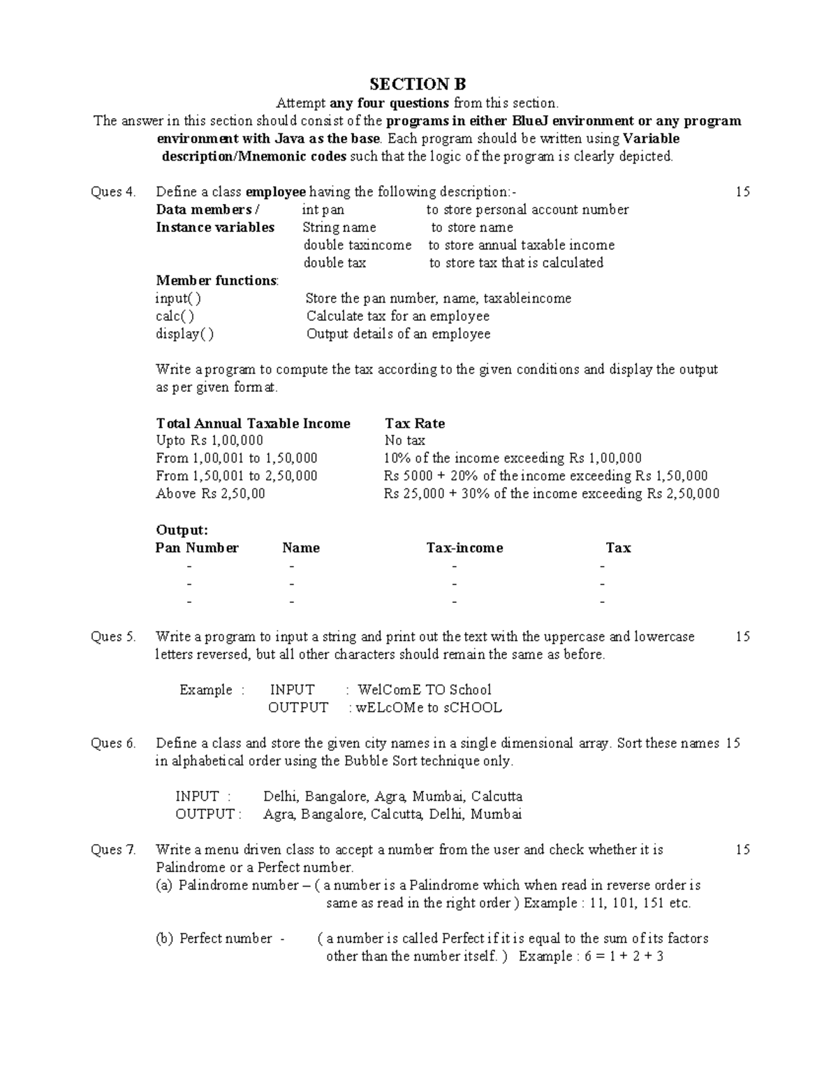 CS-Core3 - Class notes - SECTION B Attempt any four questions from this ...