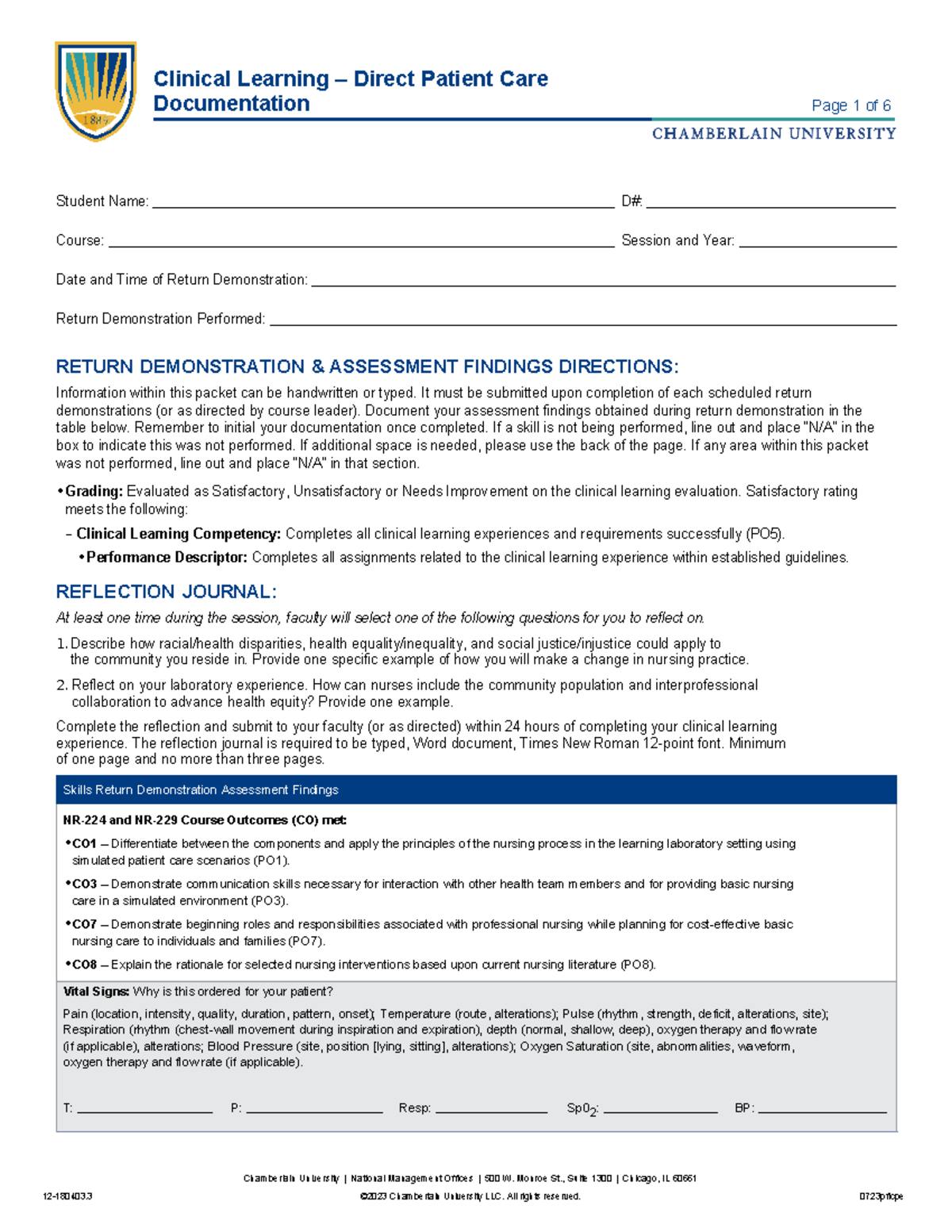 LAB DPCD 2024 - Skills Return Demonstration Assessment Findings - Studocu