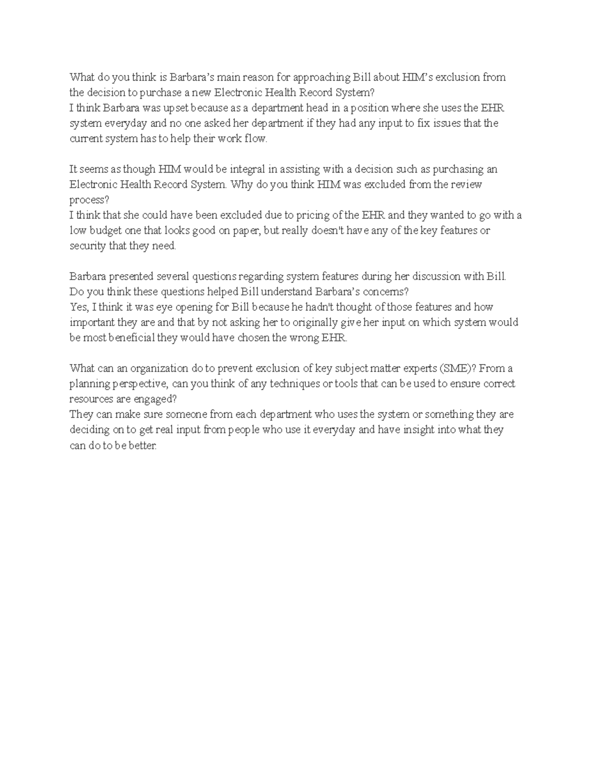 Week5 - What do you think is Barbara’s main reason for approaching Bill ...