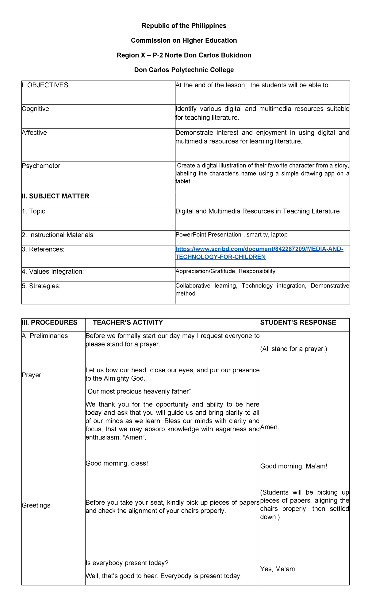 English-LP-Group 8: Lesson Plan on Digital & Multimedia Resources in ...