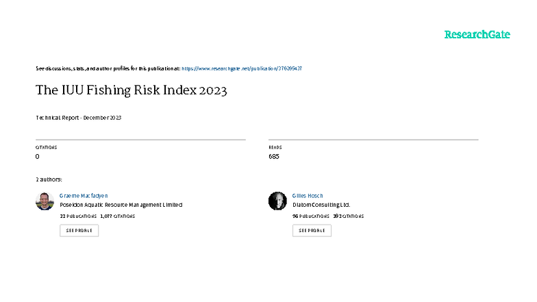 IUU Fishing Risk Index 2023: Technical Report and Findings - Studocu