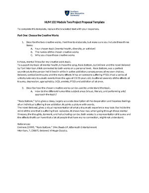 [Solved] For your Module Two project proposal you drafted the first two ...