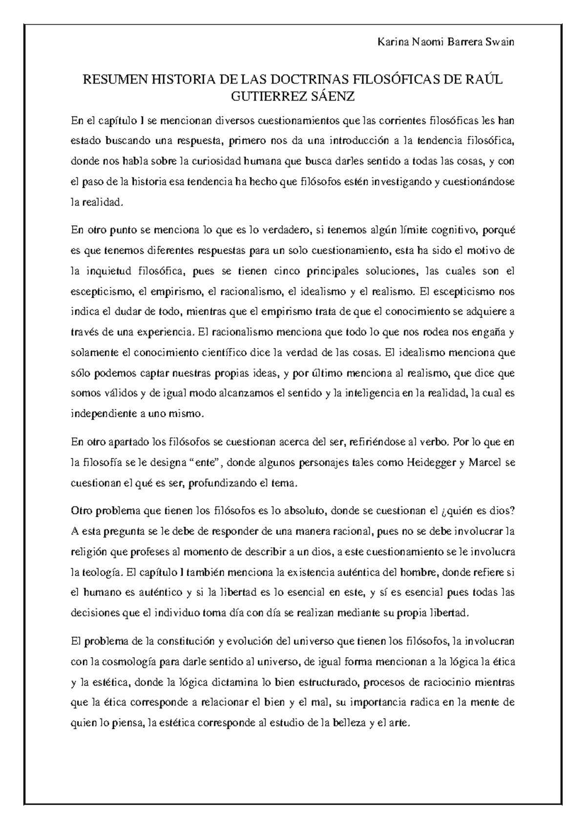 Resumen de las Doctrinas Filosóficas - HIST 101 - Studocu