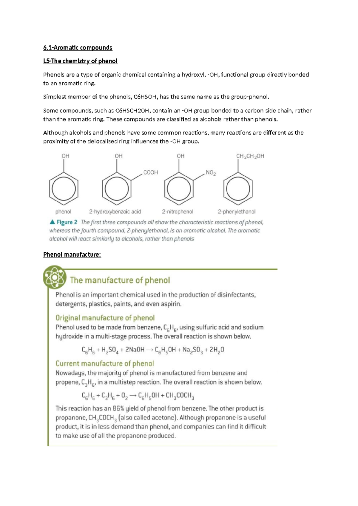 Chemistry of Phenols: Compounds and Reactions - Studocu
