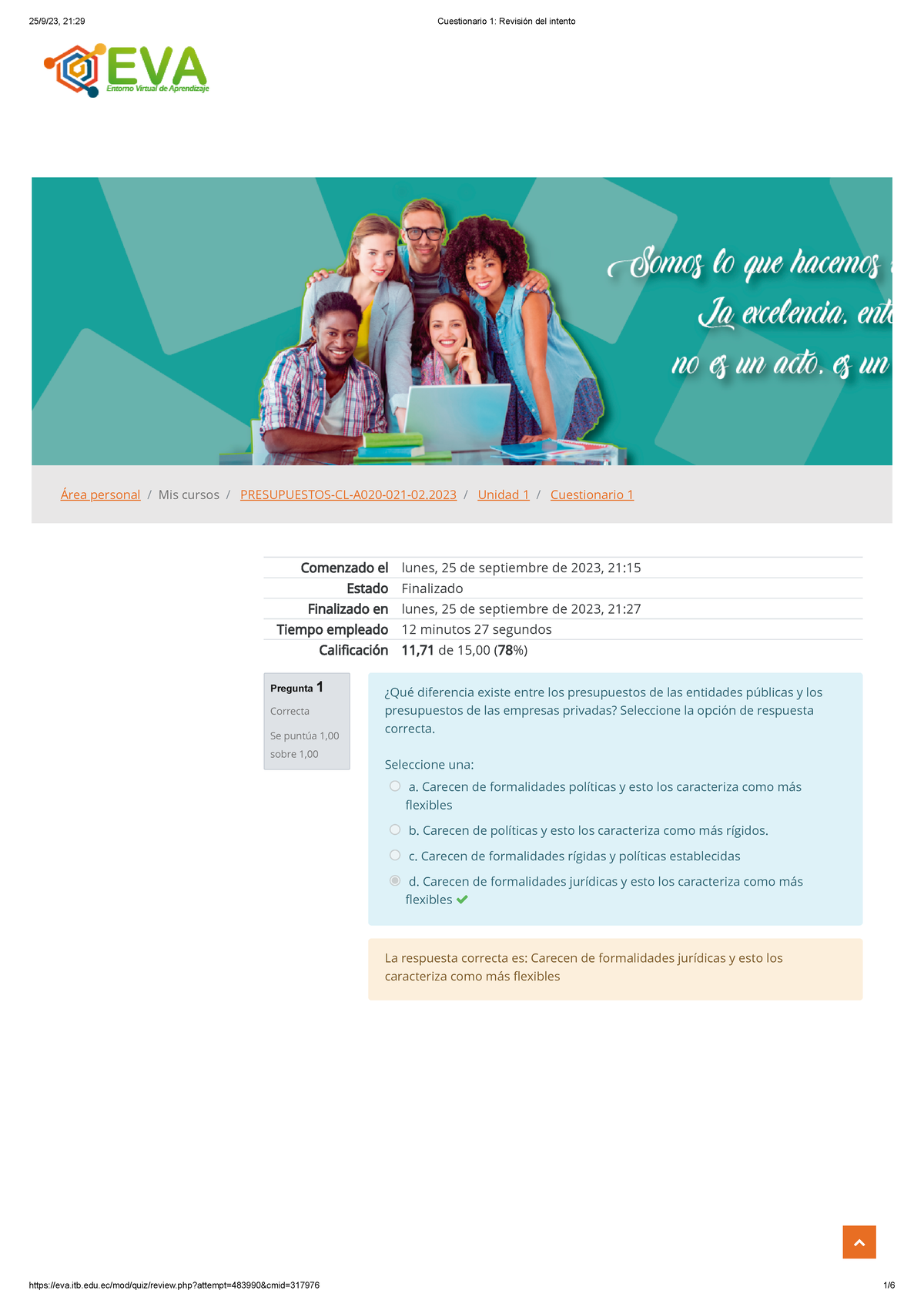 Cuestionario 1: Revisión y Respuestas - PRESUPUESTOS-CL-A020-021-02. ...