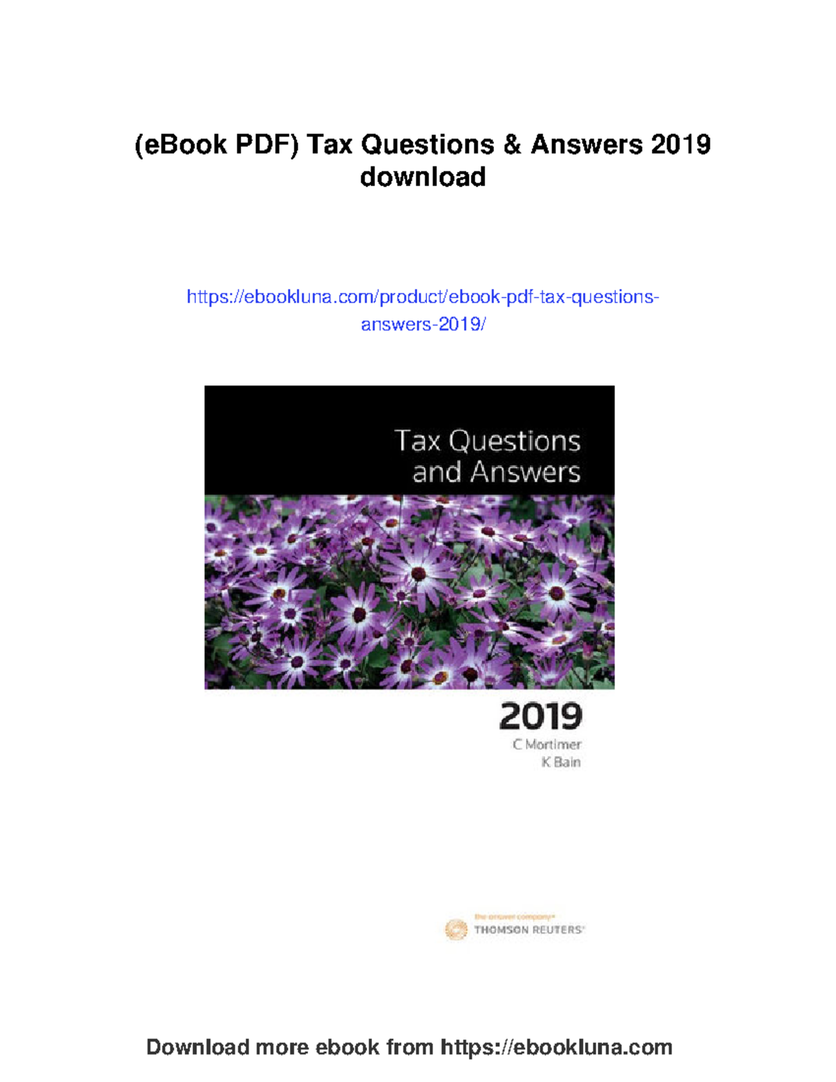 Tax questions and answers 2019: A comprehensive guide for students ...