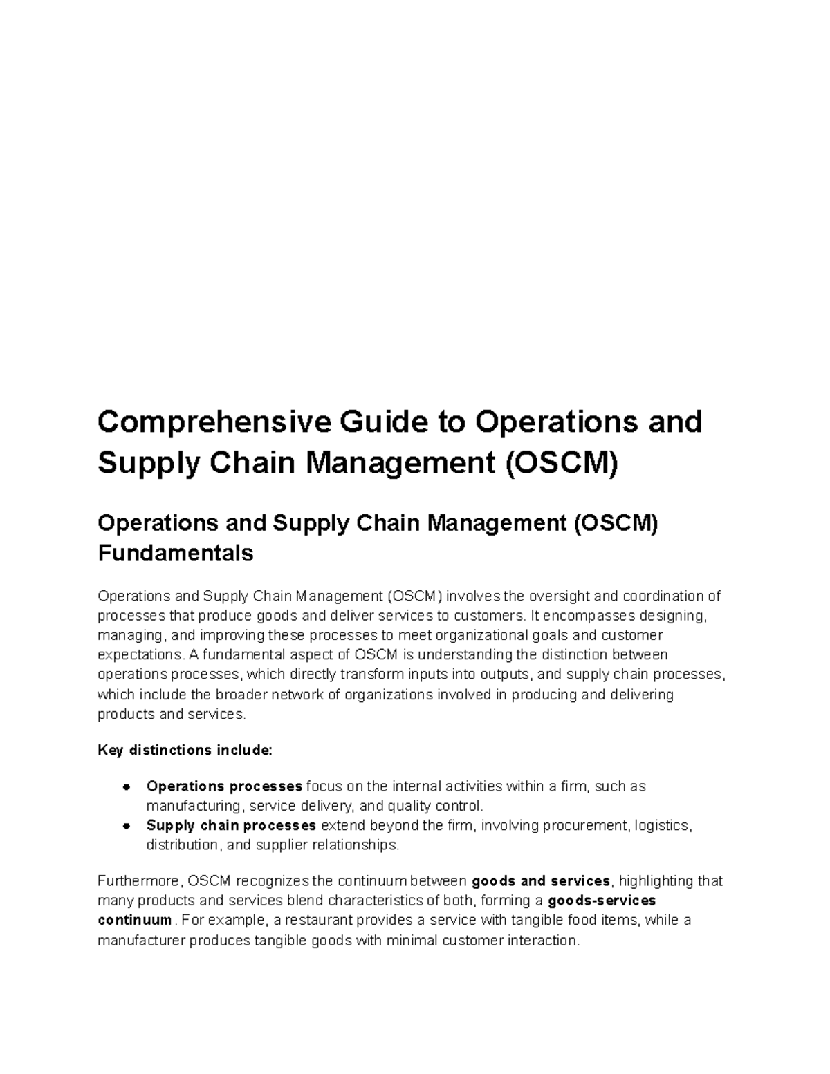 Comprehensive OSCM Study Guide: Key Concepts and Strategies - Studocu