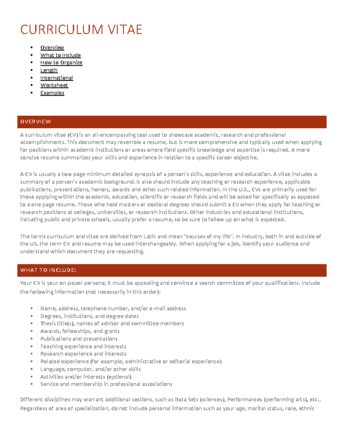 CV Templates: Comprehensive Guide for Academic Positions - Studocu