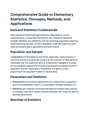 MA110 Final Exam Review: Numerical Summaries and Statistical Measures ...