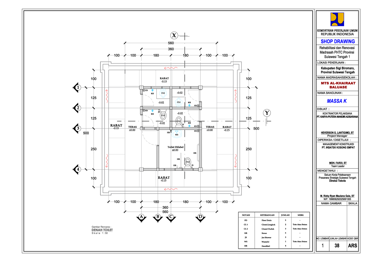 SHOP DRAWING Rehabilitasi dan Renovasi Madrasah PHTC Provinsi Sulawesi ...