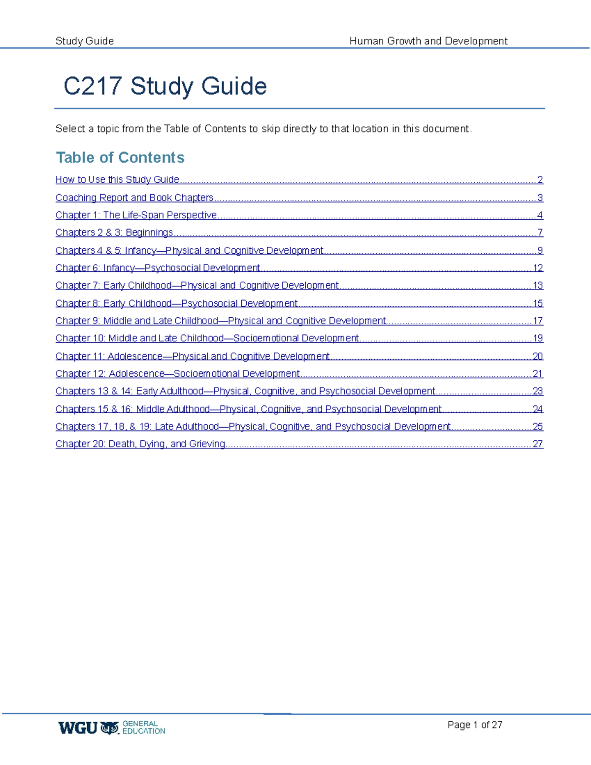 Study Guide - C217 Study Guide Select a topic from the Table of ...