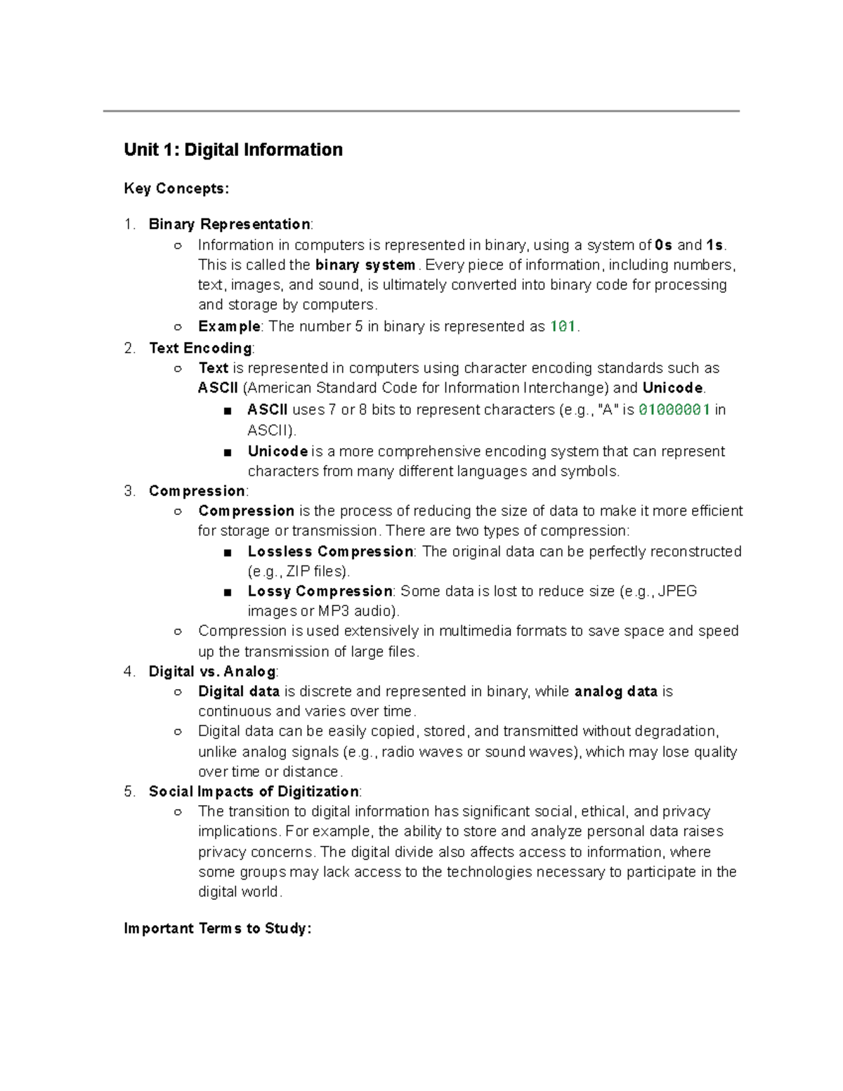 AP CSP Unit 1-5 Study Guide: Key Concepts & MCQs for Exams - Studocu