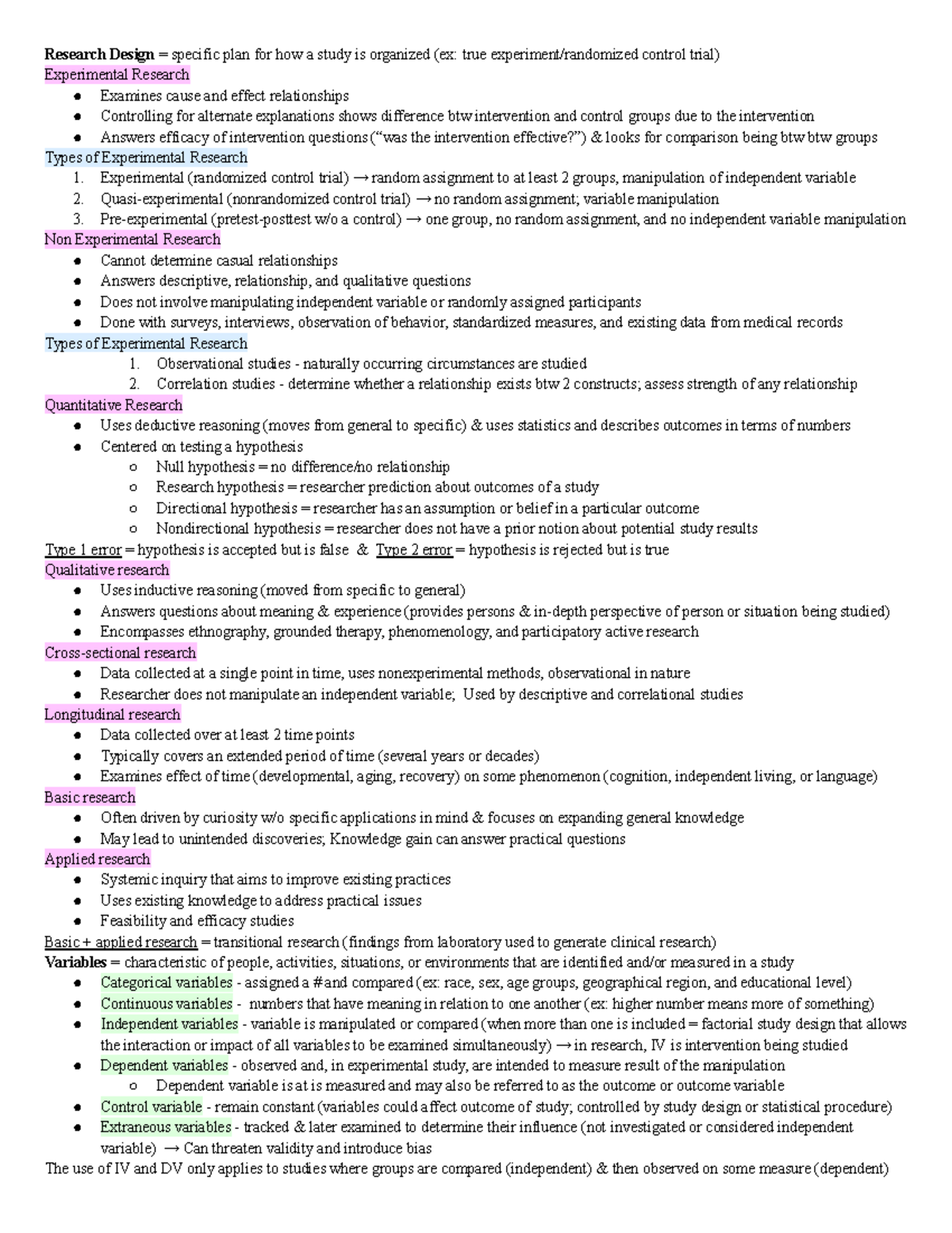 Research Methods and Variables Overview: Essential Concepts (PSY 101) - Studocu