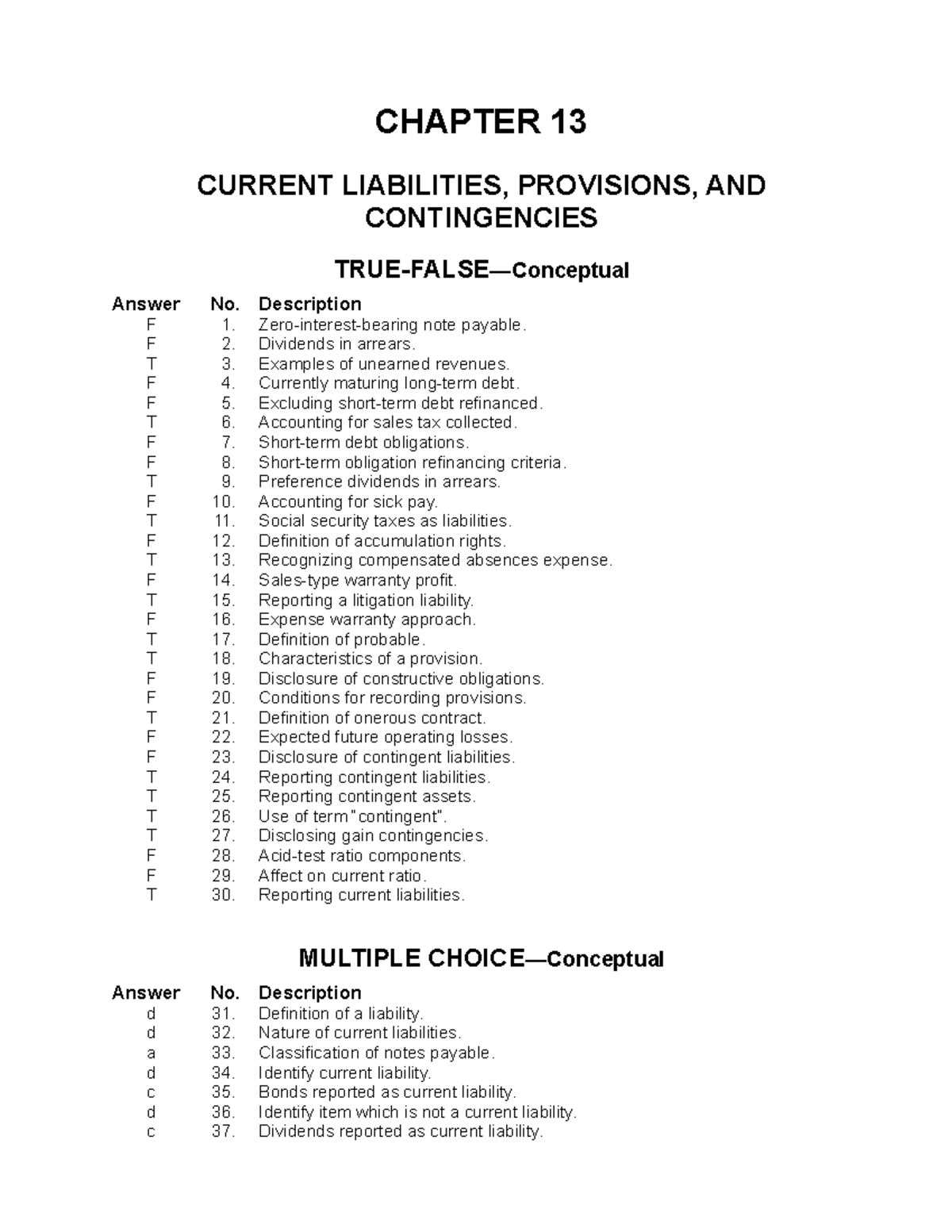 Current Liabilities and Provisions: An Overview for Chapter 13 (ACCT ...