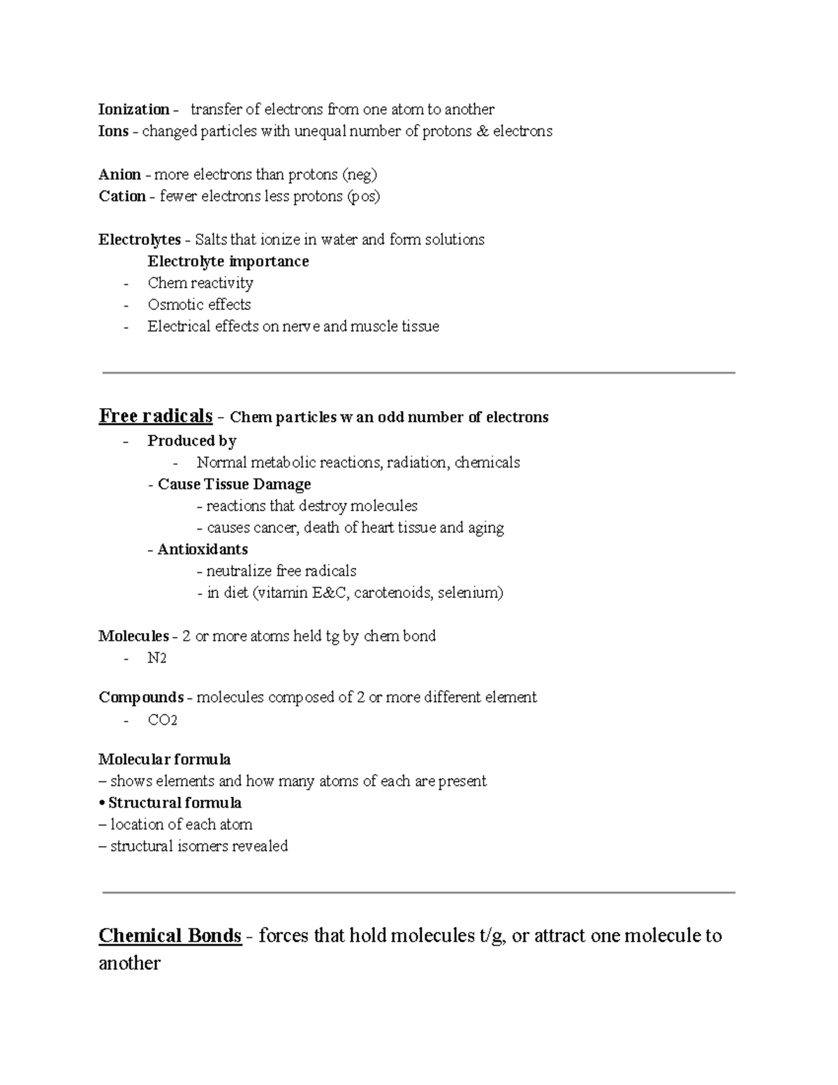 Anatomy & Physiology: Key Concepts on Ionization & Chemical Reactions ...