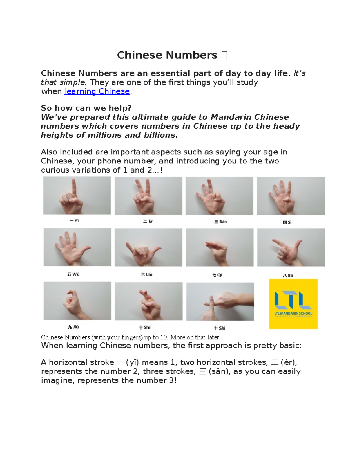 Chinese Numbers - It’s that simple. They are one of the first things ...