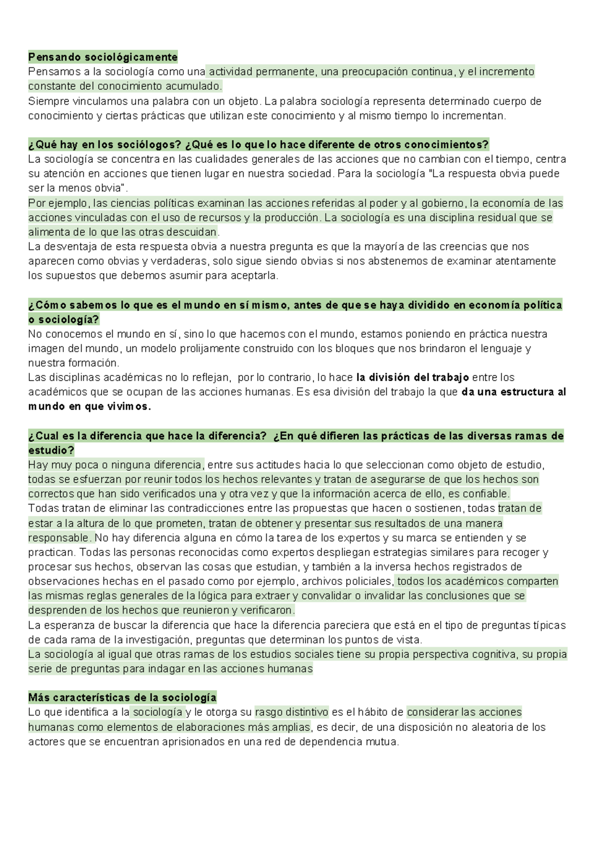 Resumen - BAUMAN Pensando sociológicamente - Pensando sociológicamente ...