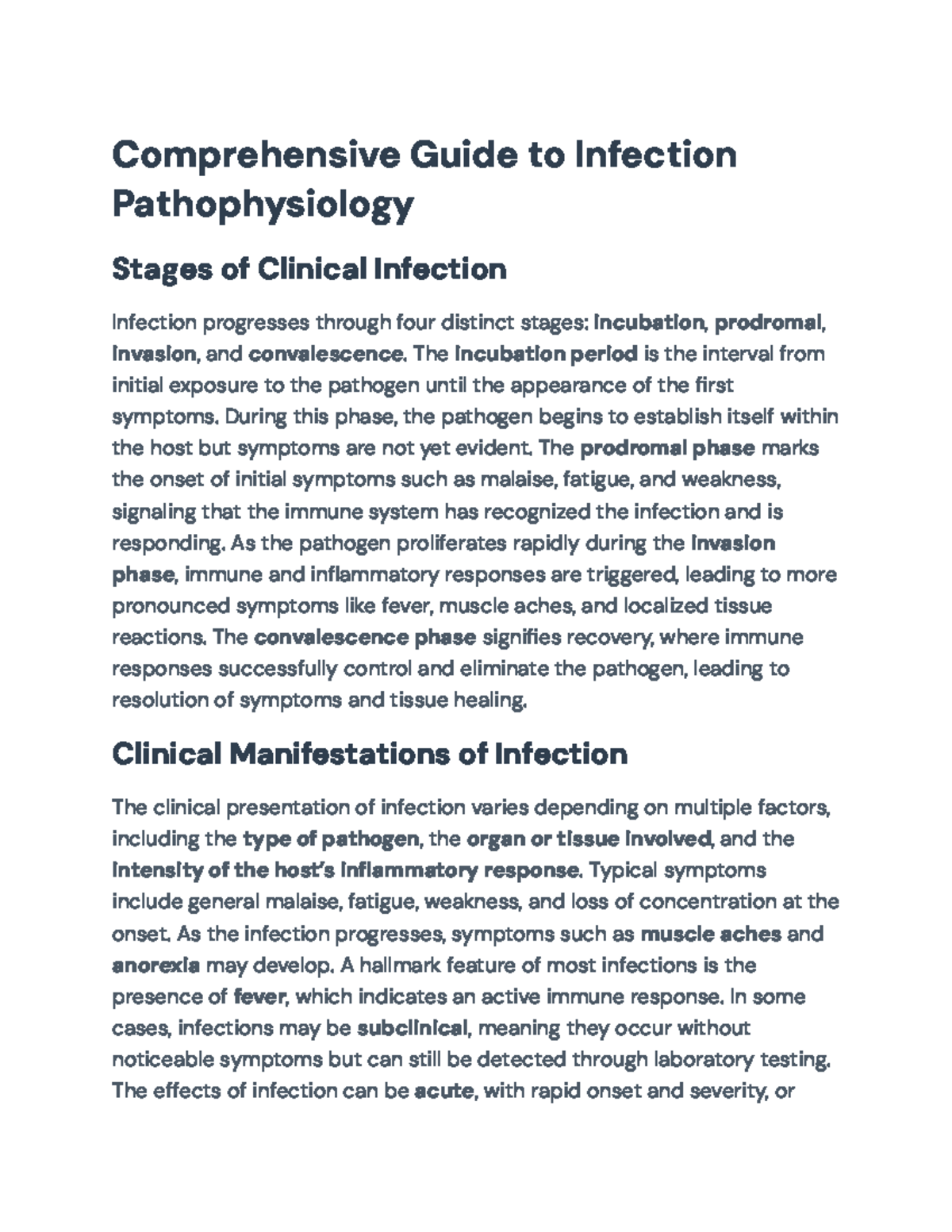 Comprehensive Overview of Infection Pathophysiology and Mechanisms ...