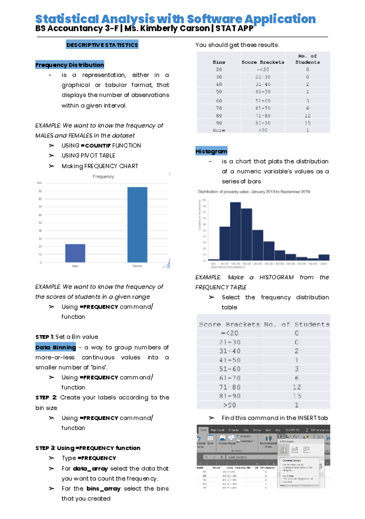 Chapter 2 - Descriptive Statistics - BS Accountancy 3-F | Ms. Kimberly Carson | STAT APP ...
