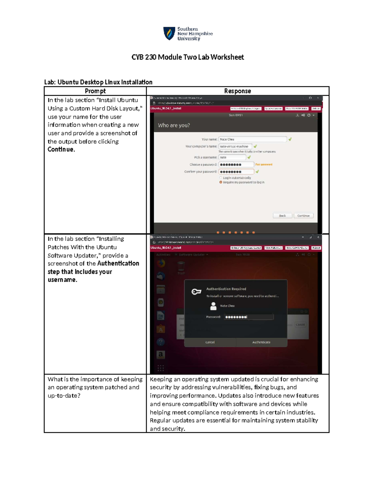 CYB 230 Module Two Lab - Practical Lab Exercises and Responses - Studocu