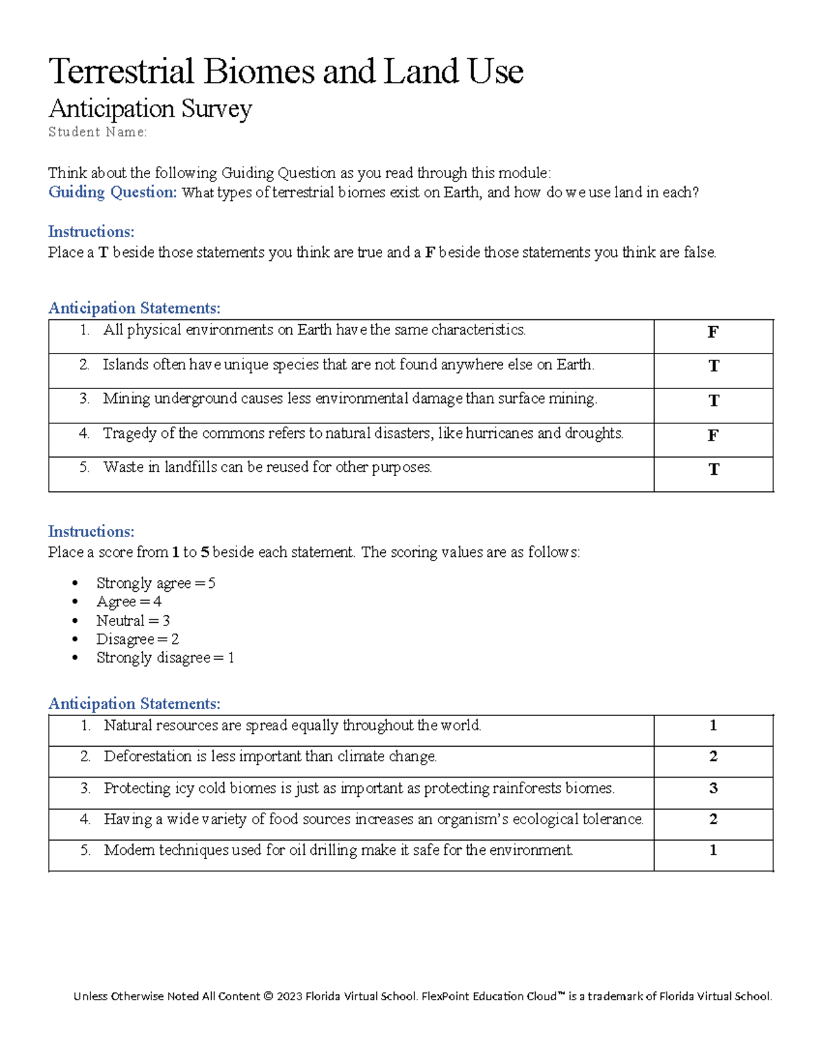 02 00 Anticipation Survey: Exploring Terrestrial Biomes and Land Use ...