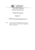 [Solved] Physical Sciences grade 10 term2 experiment 2025 - Physical ...
