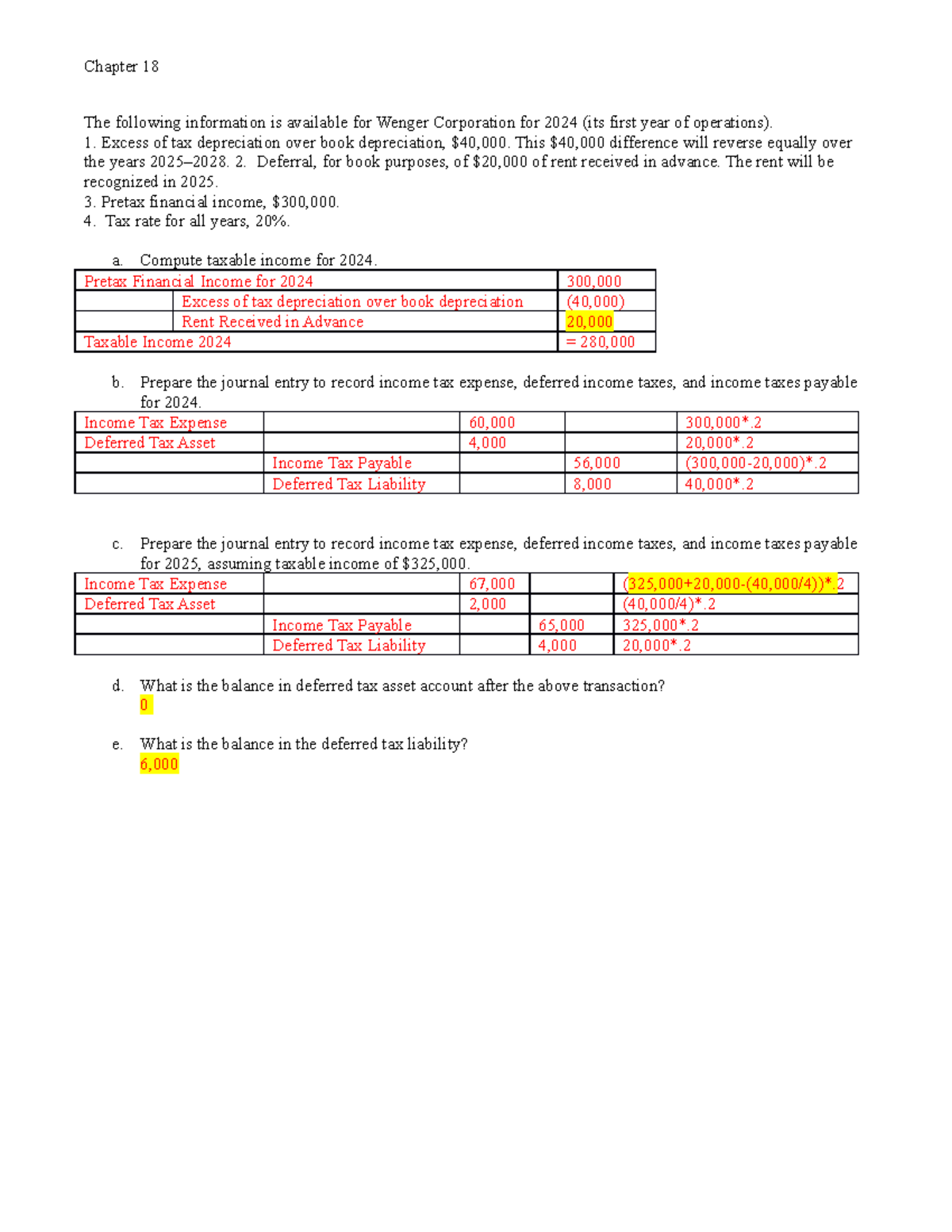 Chapter 18 - Tax Accounting Problems and Solutions (ACCT 101) - Studocu