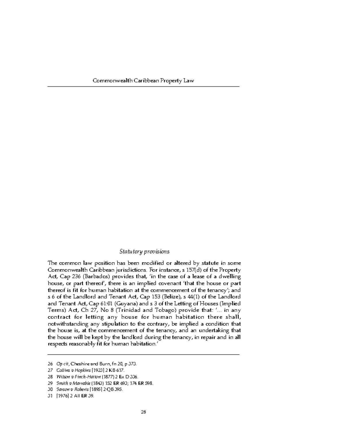 Implied Statutory Covenants: Fitness for Habitation in Property Law ...