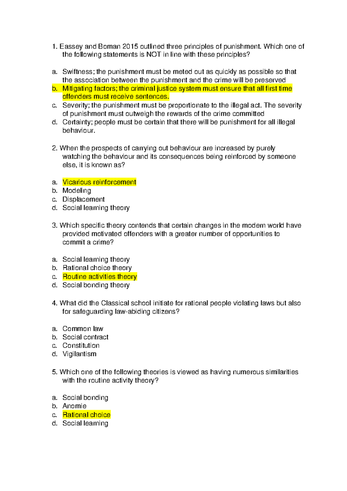 Exam Prep CMY3701 2023 - Principles of Punishment and Criminal Theories ...
