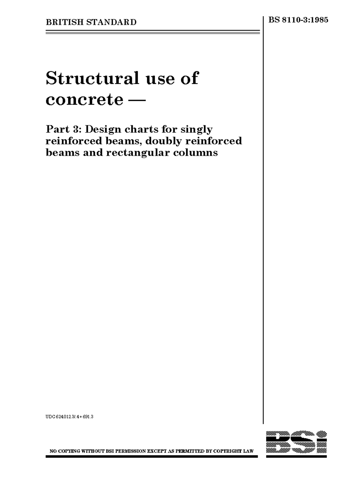 BS 8110-3: Design Charts for Reinforced Beams & Columns in Concrete ...