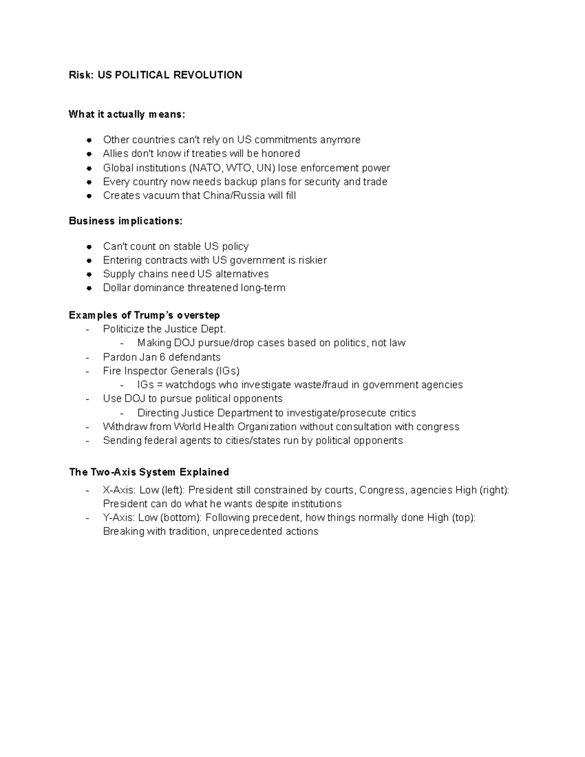 Risk Analysis in US Political Revolution: Implications for ...