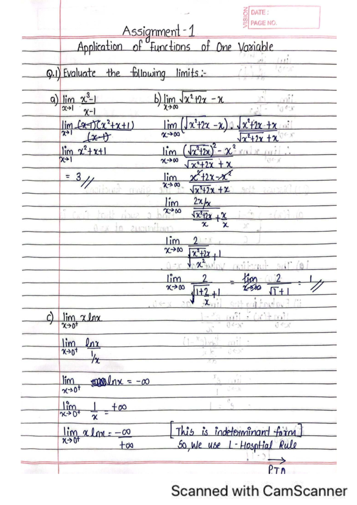 Maths Assignment 1: Application of Functions of One Variable - Studocu