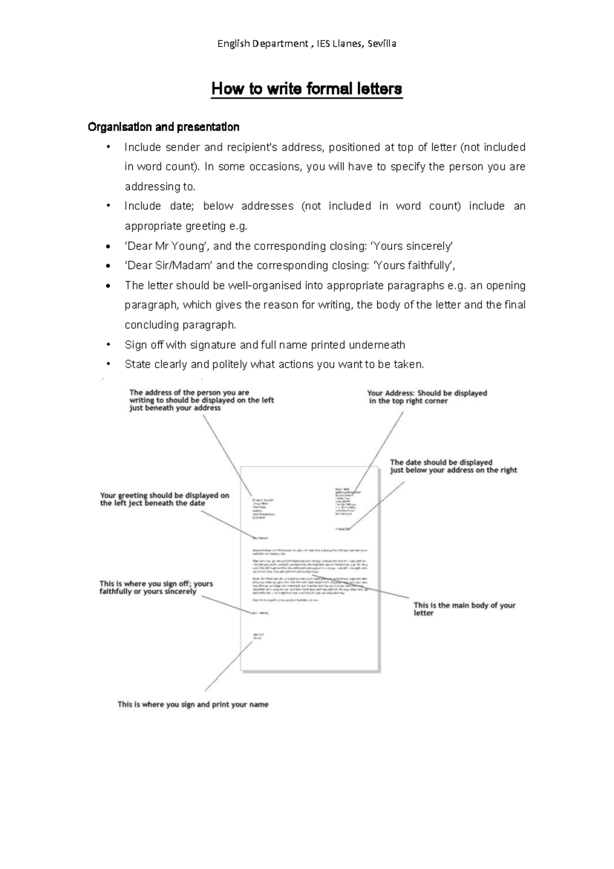 Formal Letter Writing Guide: Tips & Examples - Studocu