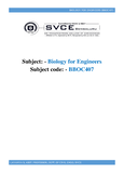 Biology for Engineers - BBOK407 - VTU - Studocu